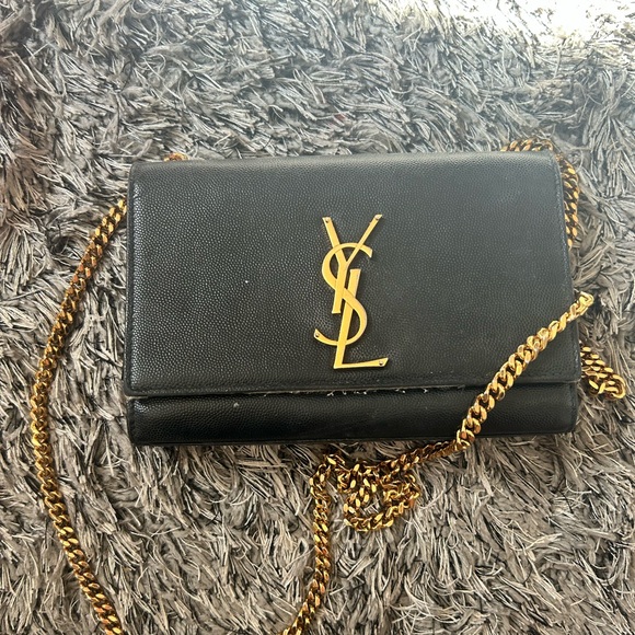 Yves Saint Laurent | Bags | Ysl Mini Clutch With Gold Chain Strap | Poshmark